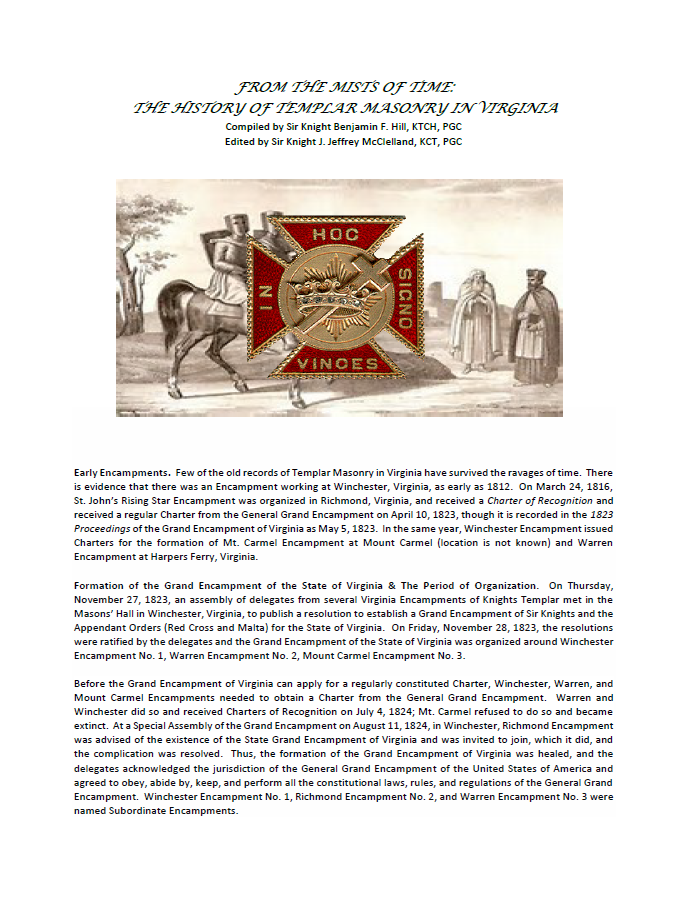 History of the Grand Commandery of Virginia - Grand Commandery of ...