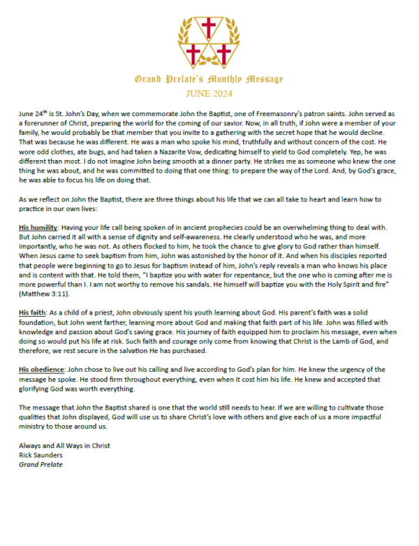 Devotions - Grand Commandery of Knights Templar of Virginia