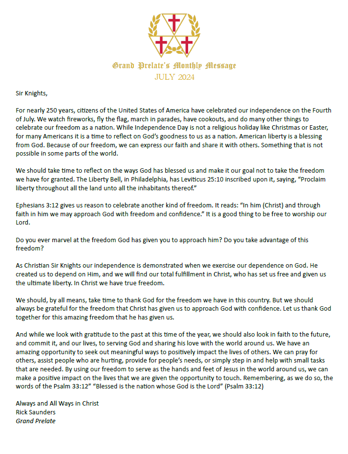 Devotions - Grand Commandery of Knights Templar of Virginia